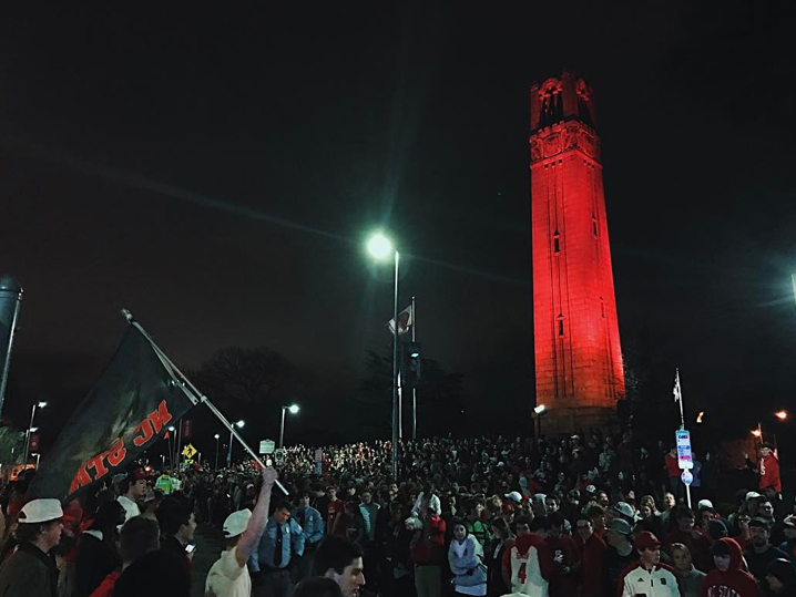 NC State Men's BBall Team Students Go Crazy on Campus ... After Beating ... NC State Men's BBall Team Students Go Crazy on Campus ... After Beating ...