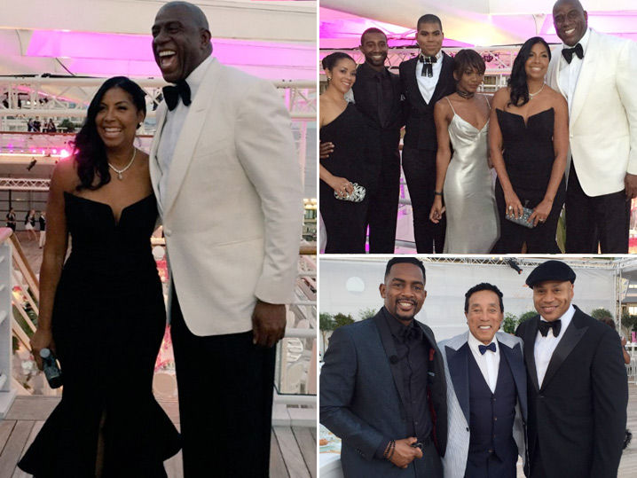 Magic & Cookie Johnson -- Star-Studded Anniversary Party ... LL Cool J ...